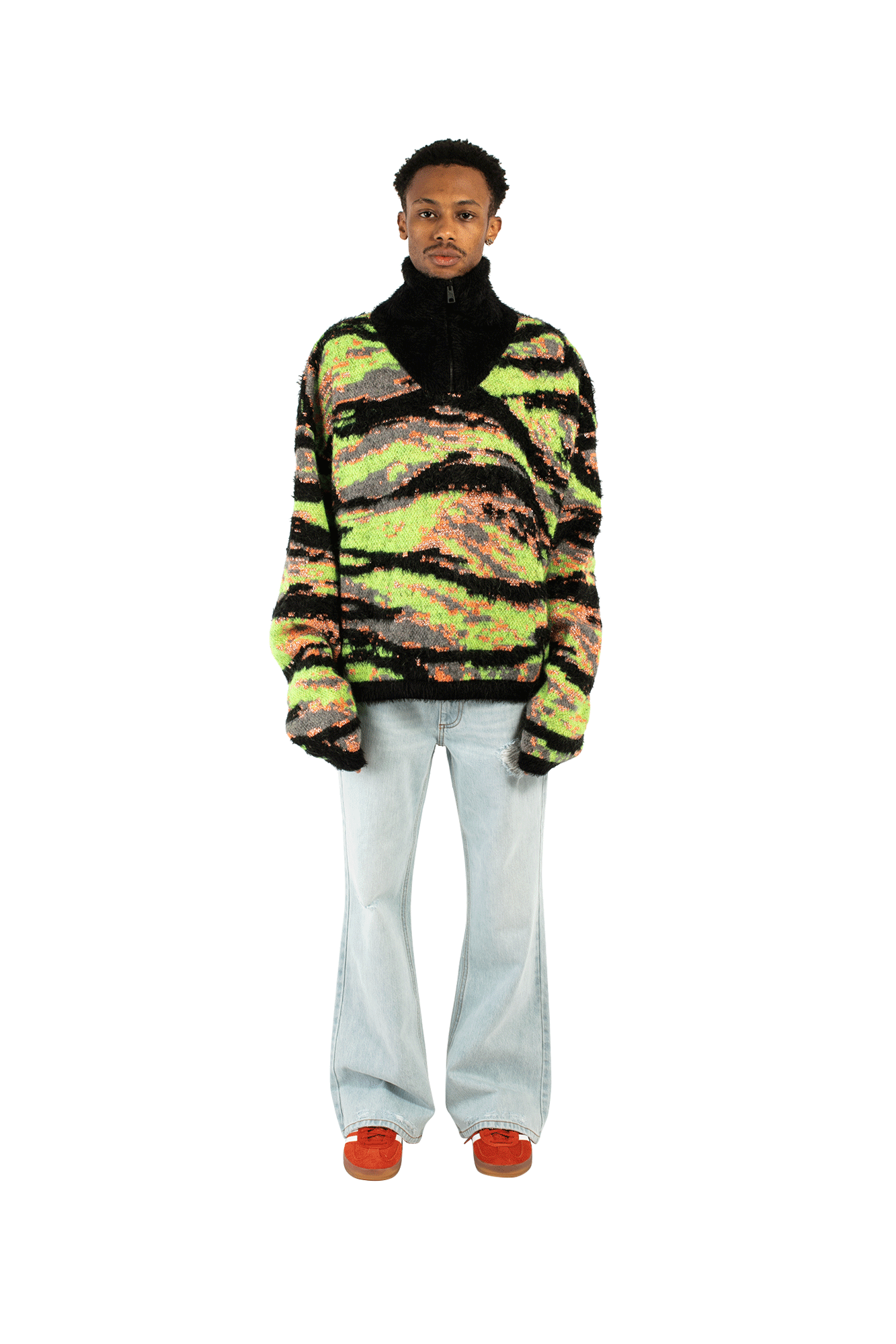 Jacquard Tiger Knitted Swater – One Block Down